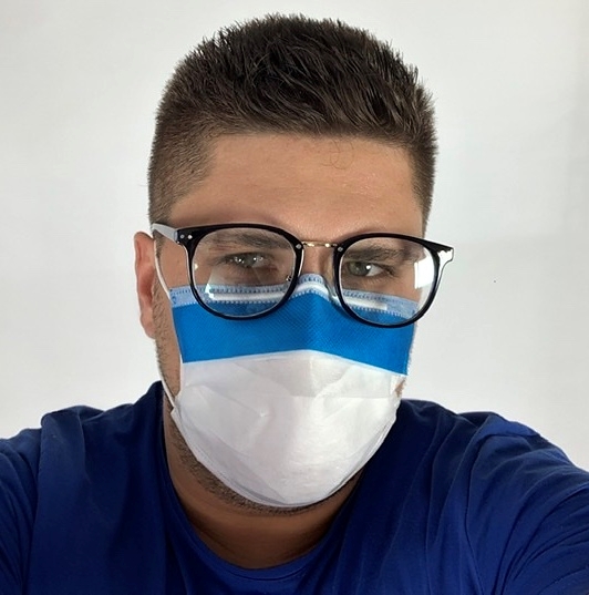 Respirační chirurgická rouška s drátkem a páskem proti zamlžení brýlí ...